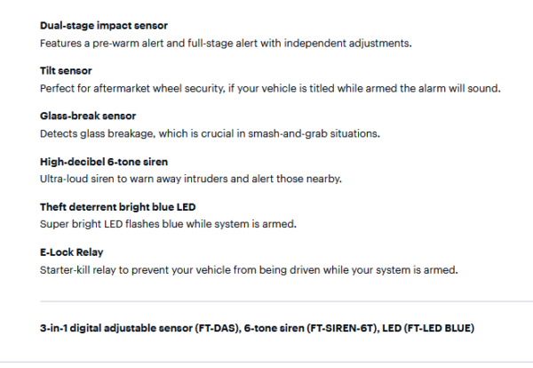 Compustar Vehicle Security Add on Kit for Remote Start (FT-ALARM IT-KIT ...